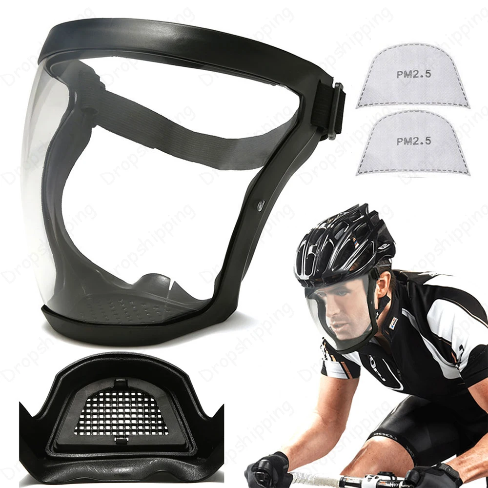 Transparent-Security-protection-Full-Face-Shield-Kitchen-Anti-splash ...