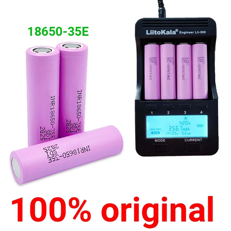 2023 Nova 18650 Bateria De Lítio 35E 3500mAh 3.7V 25A Bateria Recarregável De íon De Lítio De ...