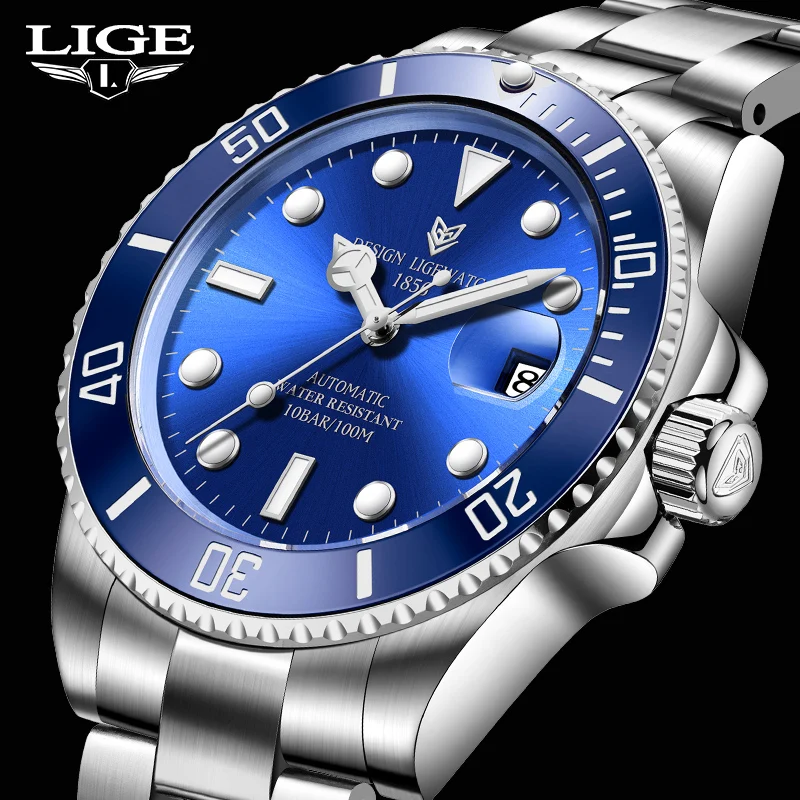 LIGE-DESIGN-Reloj-de-pulsera-mec-nico-para-hombre-cron-grafo-de-acero ...