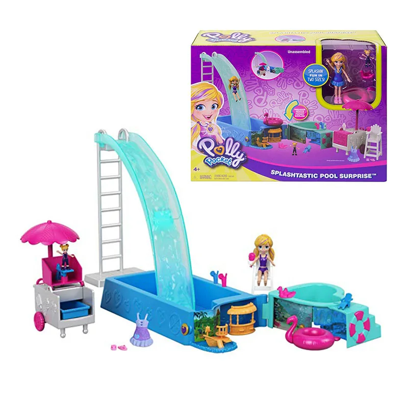Original Polly Pocket Splashtastic Pool Surprise Slide Park Set ...