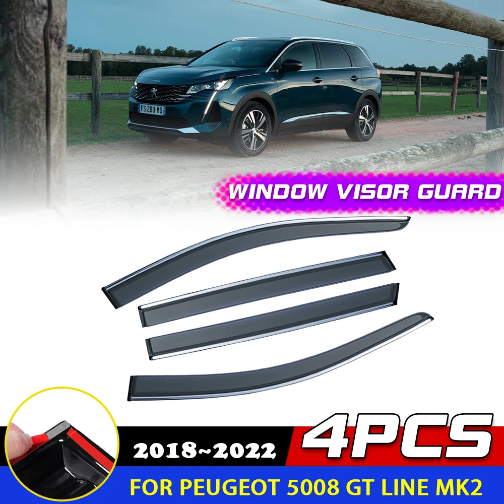 Car-Windows-Visor-for-Peugeot-5008-P87-GT-Line-MK2-2018-2023-Awnings ...