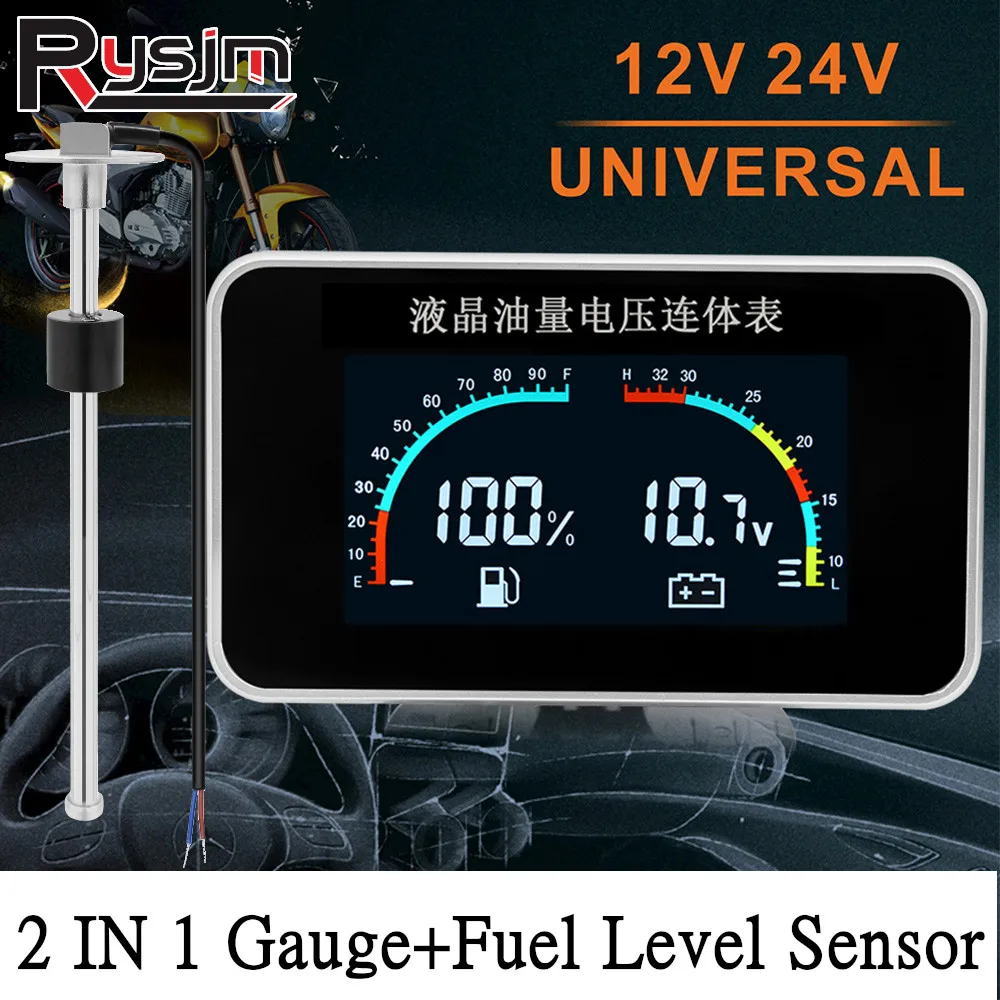 Digital-2-IN-1-Fuel-Level-Gauge-Voltmeter-With-Fuel-Level-Sensor-150 ...