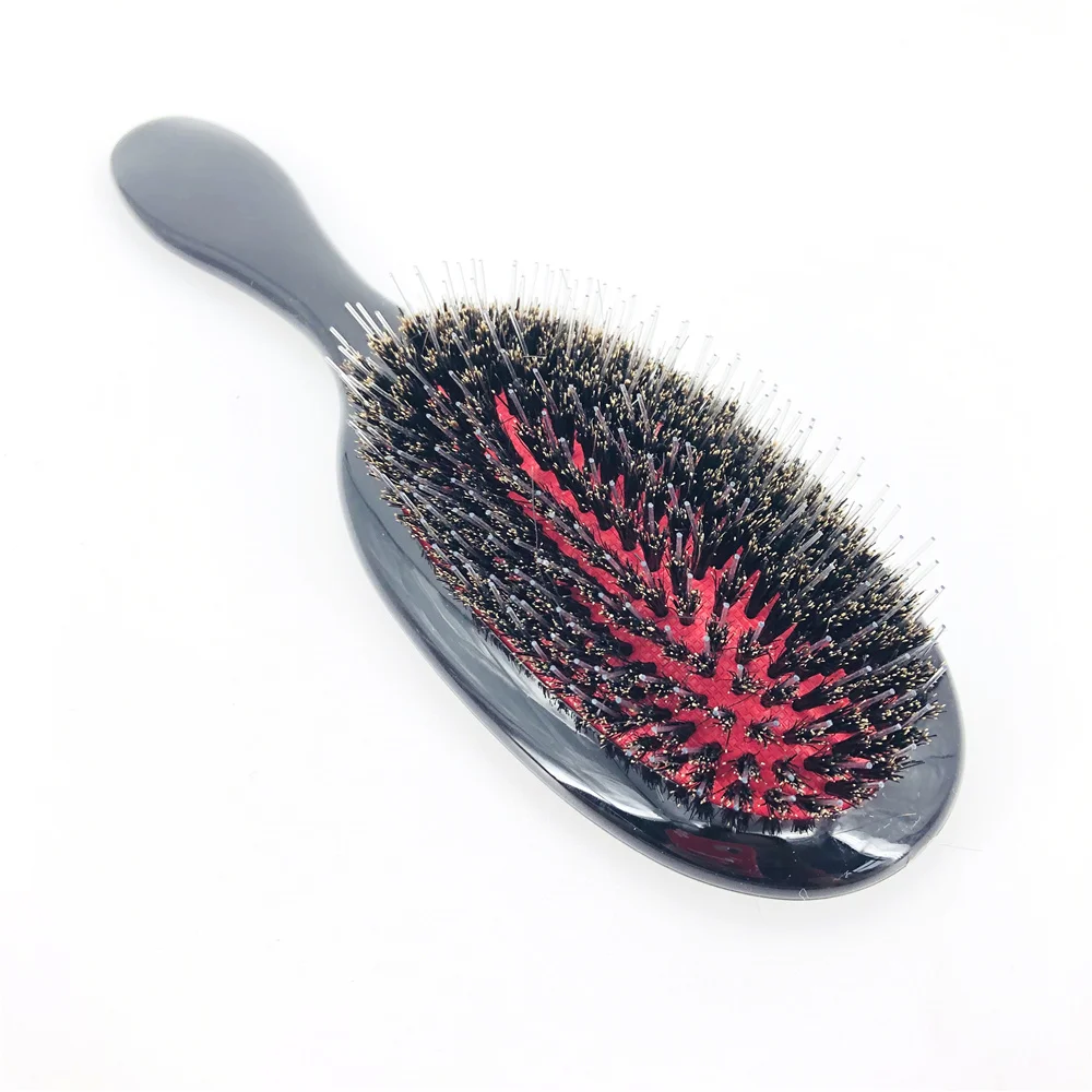 1pc Oval Boar Bristle & Nylon Hair Comb Mini Anti-static Hair Scalp ...