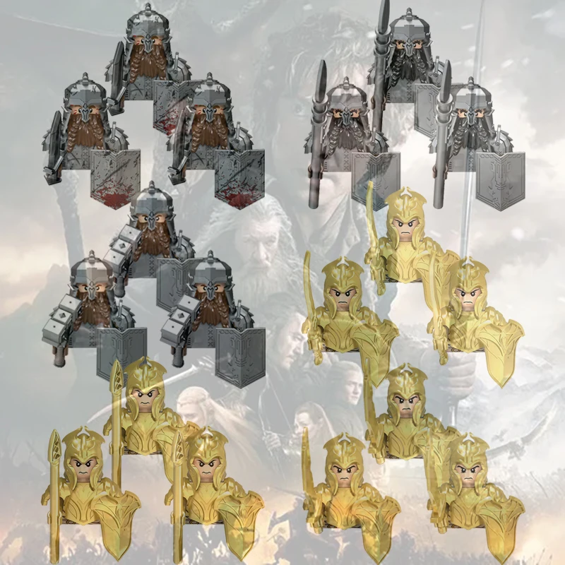 3pcs-Mini-Middle-Ages-Lord-Rings-Elves-Orcs-Army-Dwarf-Rohan-knight ...