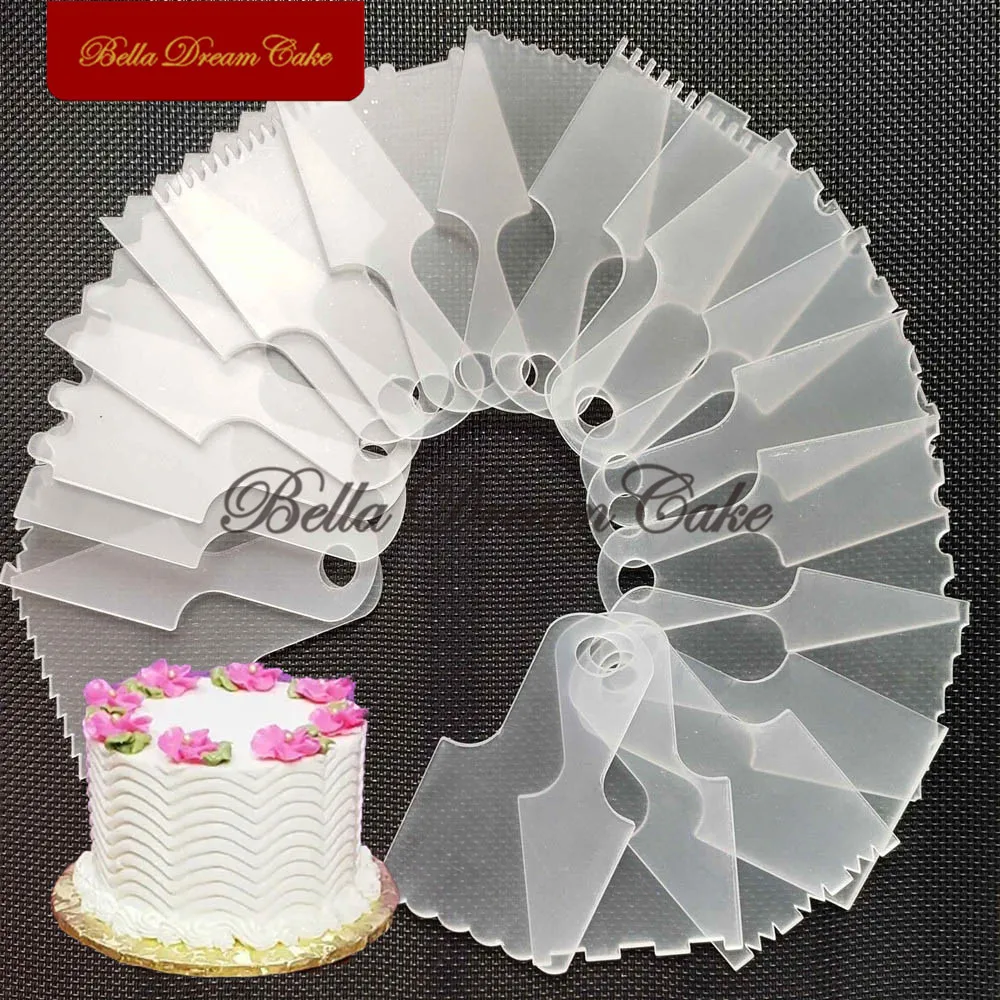 20-Style-Small-Acrylic-Cake-Comb-DIY-Buttercream-Smoothing-Spatula ...