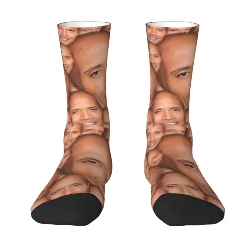 The-Rock-Face-Dwayne-Men-Women-Crew-Socks-Unisex-Novelty-American-Actor ...