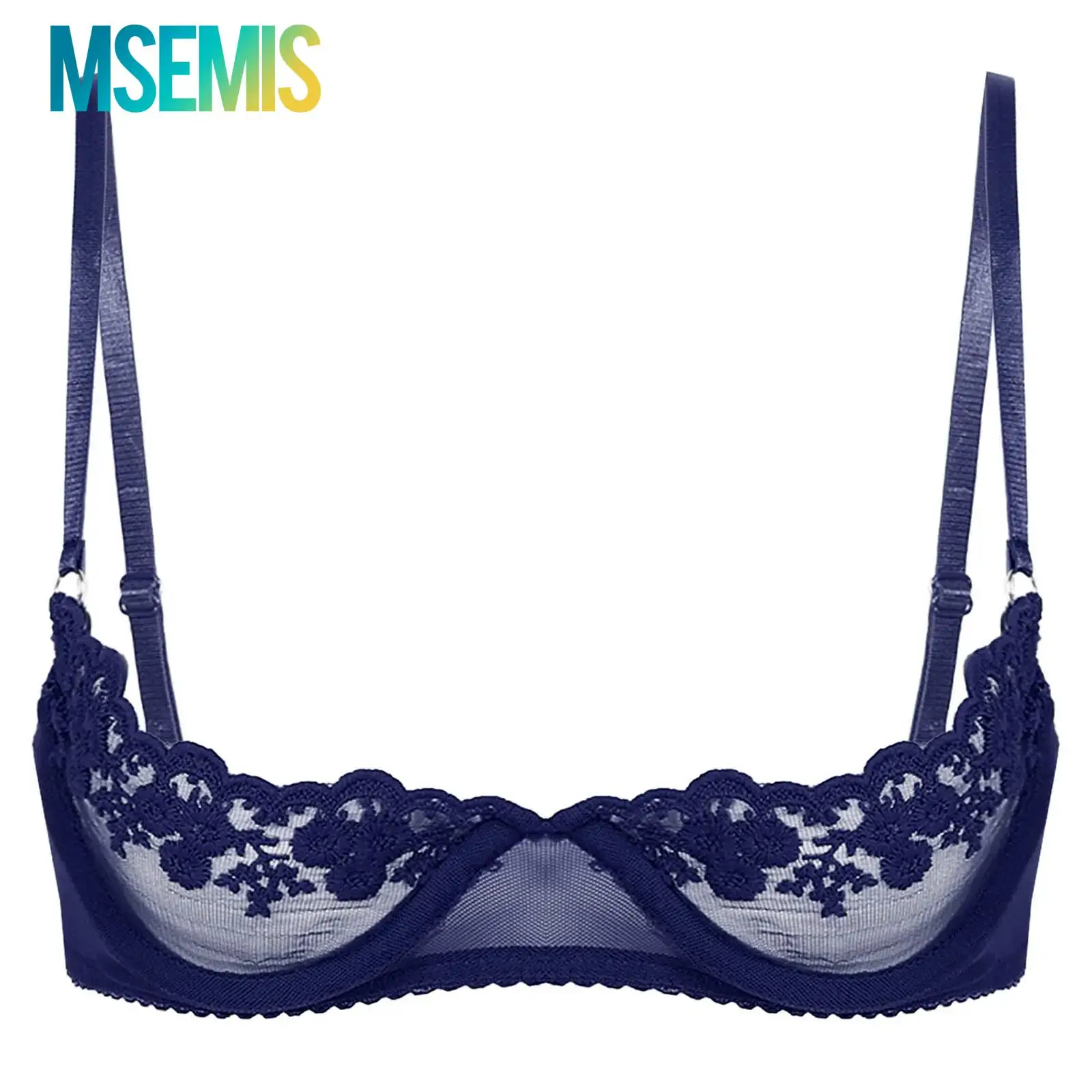 Womens Lingerie Pure Bloemen Kant Beugel Open Borst Blootgesteld Hot Bh ...
