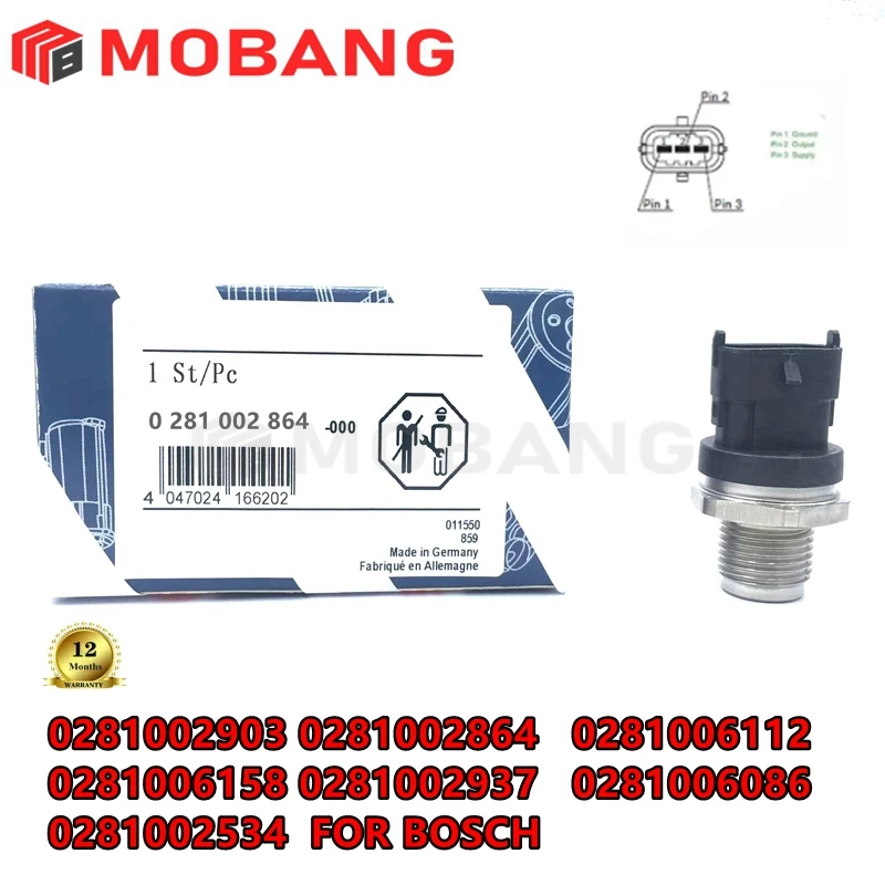 Fuel-Rail-High-Pressure-Sensor-Common-Injection-0281006158-0281006325 ...