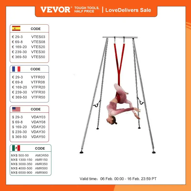 VEVOR-Aerial-Yoga-Swing-Stand-551-lbs-Load-Bearing-Portable-Steel-Frame ...