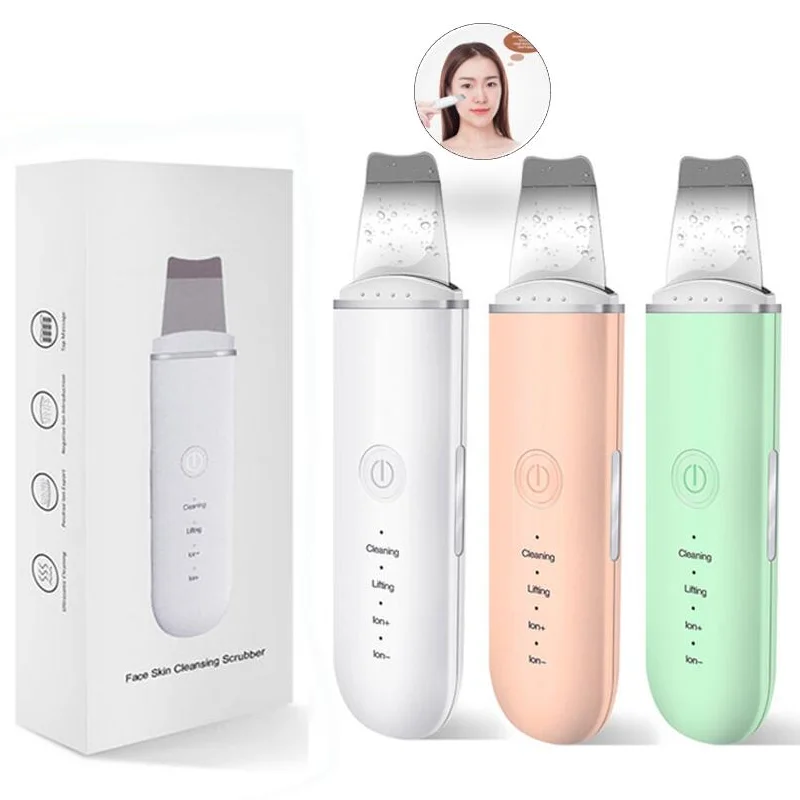 Ultrasonic Skin Scrubber Vibration Face Spatula Blackhead Remover ...