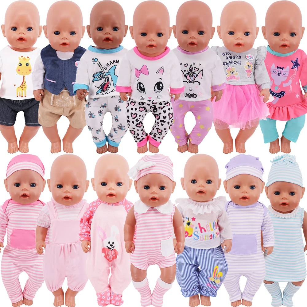 Shirt-Pants-Doll-Clothes-For-43cm-Born-Baby-Doll-18-Inch-American-Doll ...
