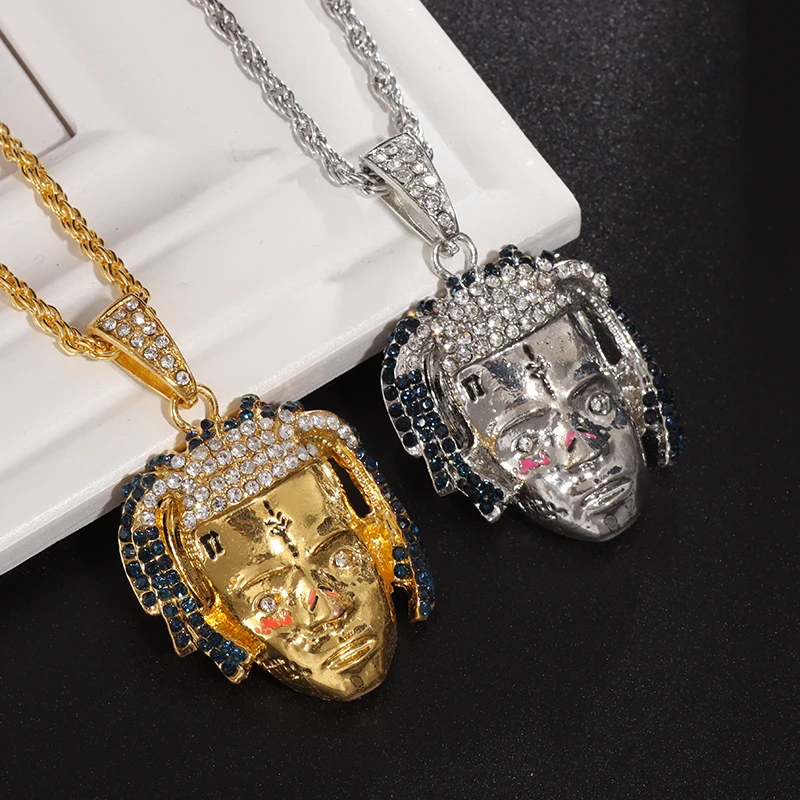 Conjunto-completo-de-collar-con-colgante-de-rapero-de-Hip-Hop-retrato ...