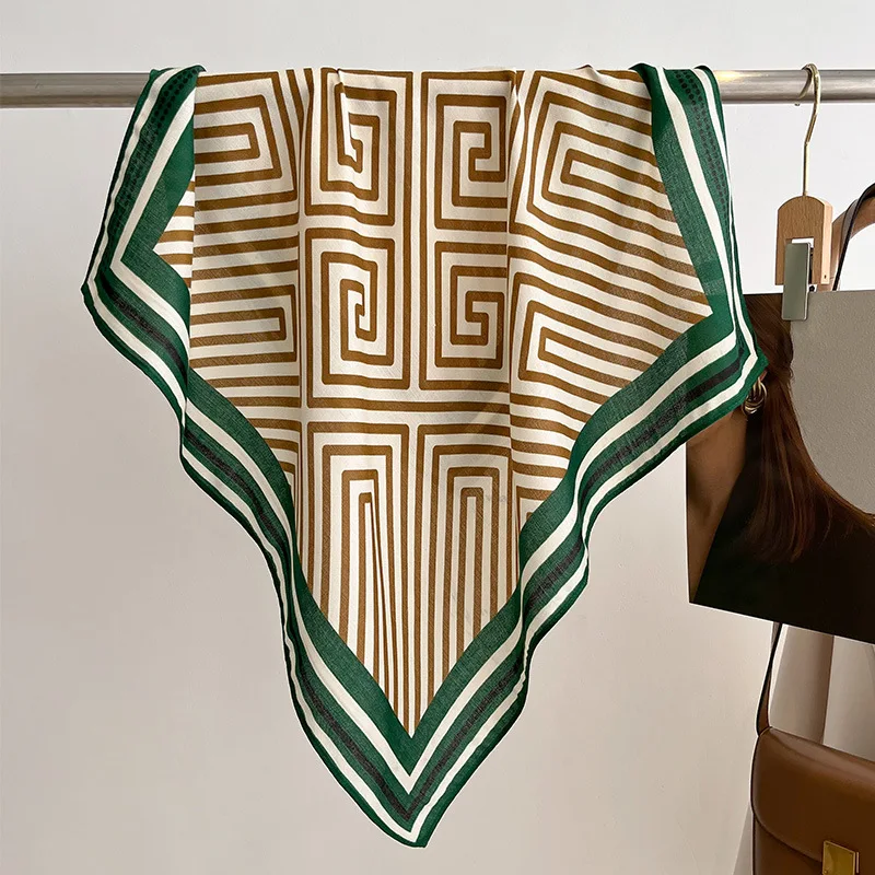 70x70cm-Luxury-Brand-Striped-Printed-Fashion-Simple-Women-Goffer-Scarf ...