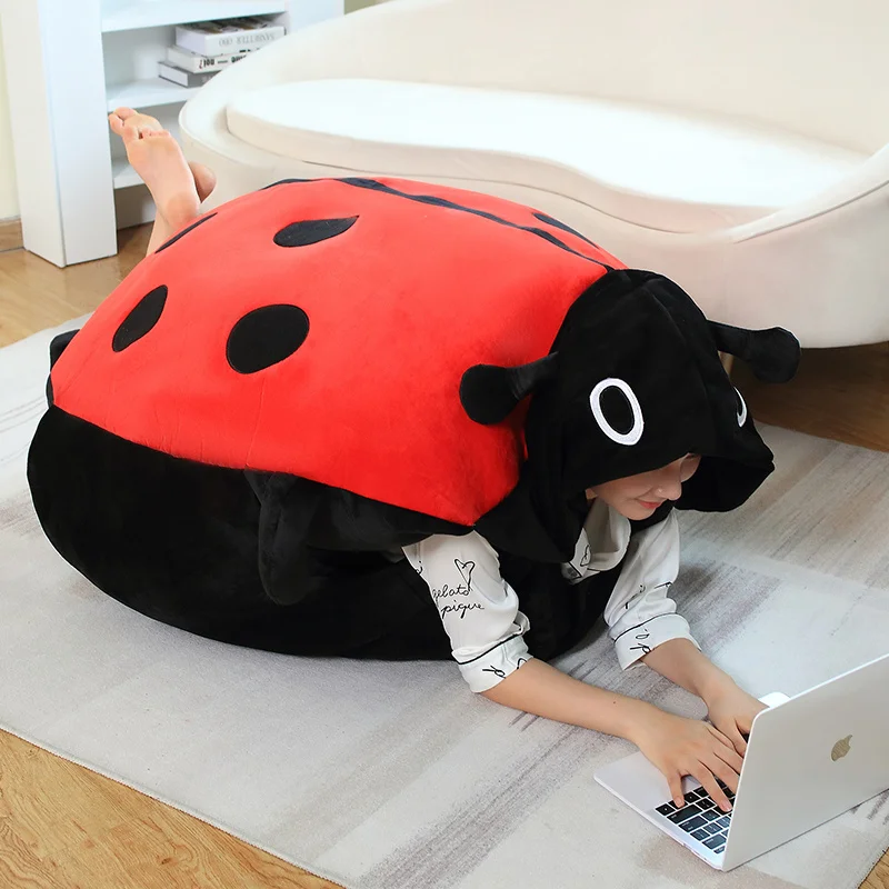 100CM Wearable Insect Plush Toys Ladybug Stuffed Cushion Funny Party ...
