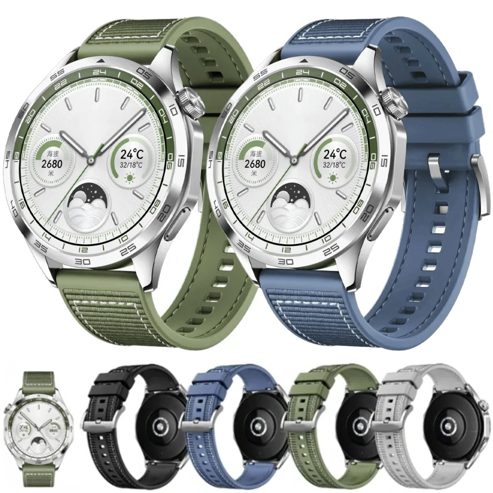 22mm-Composite-Silicone-Nylon-Strap-For-Huawei-Watch-GT4-46mm-Official ...