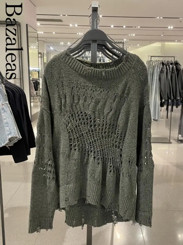 2024 Bazaleas Store Traf Women S Autumn Green Pullover Sweater Sweater