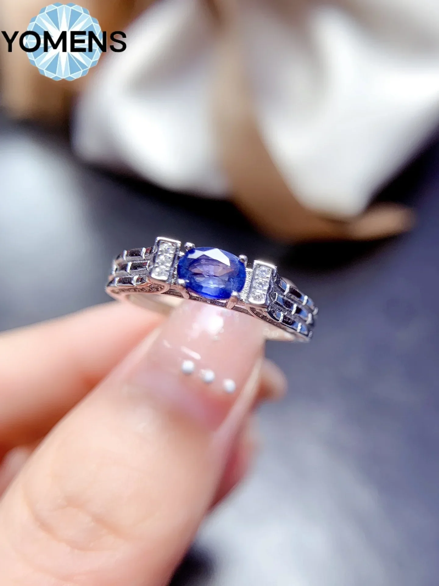 Wedding-Blue-gem-ring-female-luxury-ring-silver-925-female-ring-female ...