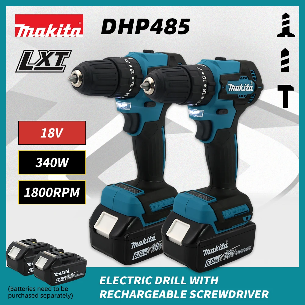 Makita-18V-DHP485-10MM-LXT-Compact-Cordless-Tool-Screwdriver-Impact ...