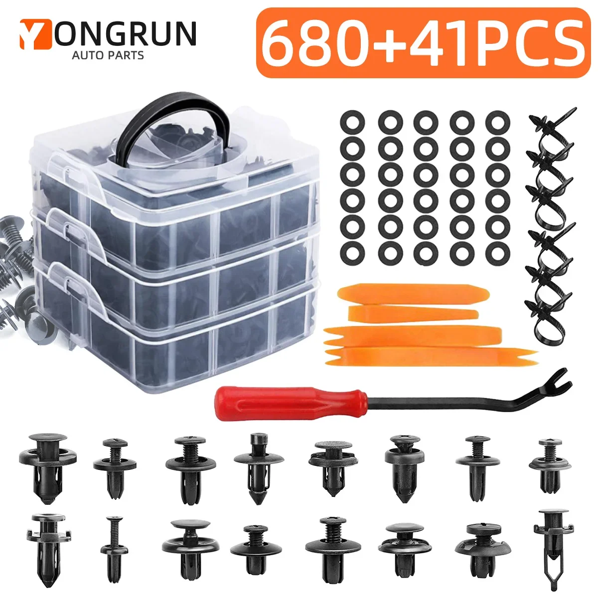 Auto-Plastic-Bumper-Fastener-Rivet-Retainer-Push-Type-Engine-Cover ...