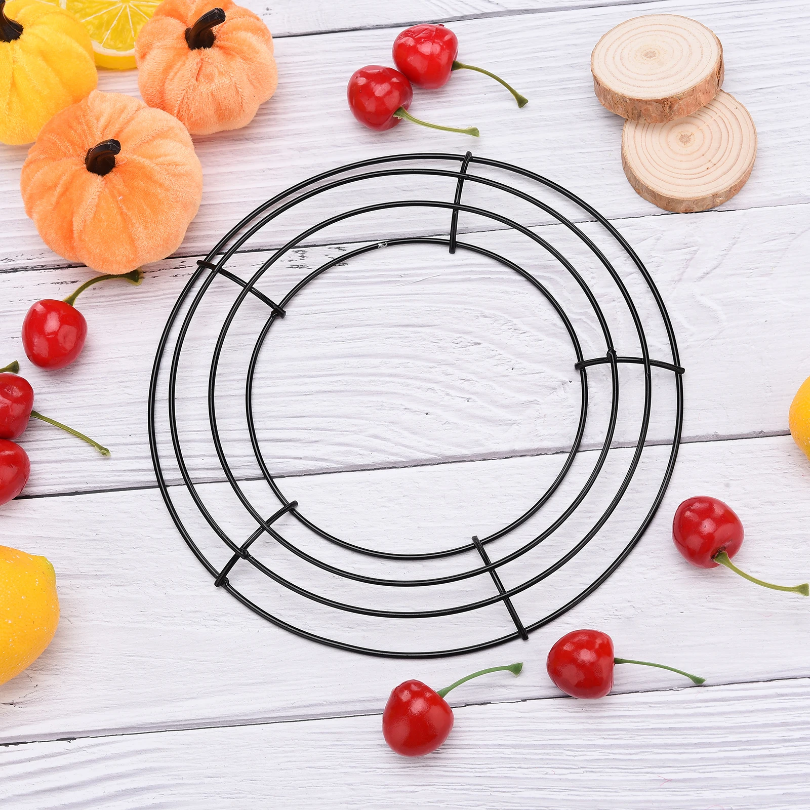 Round-Iron-Ring-Wreath-Circle-DIY-Christmas-Decoration-Metal-Garland ...