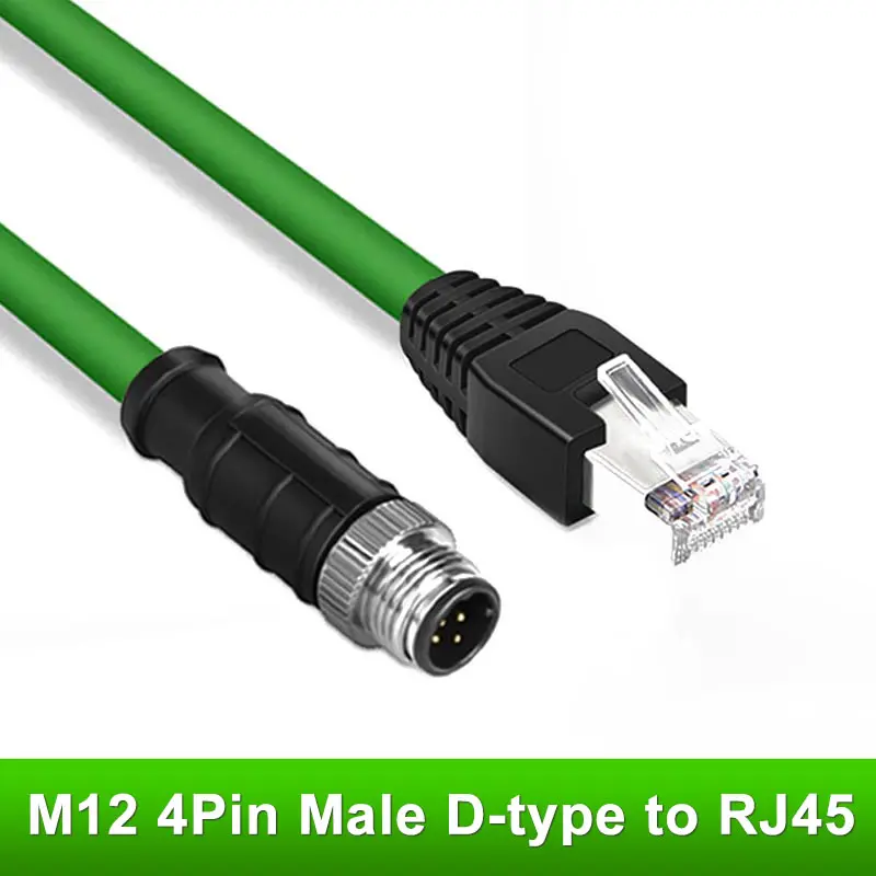 M12-to-RJ45-4Pin-Male-D-type-Network-Cable-Connector-M12-D-Coding-Wire ...