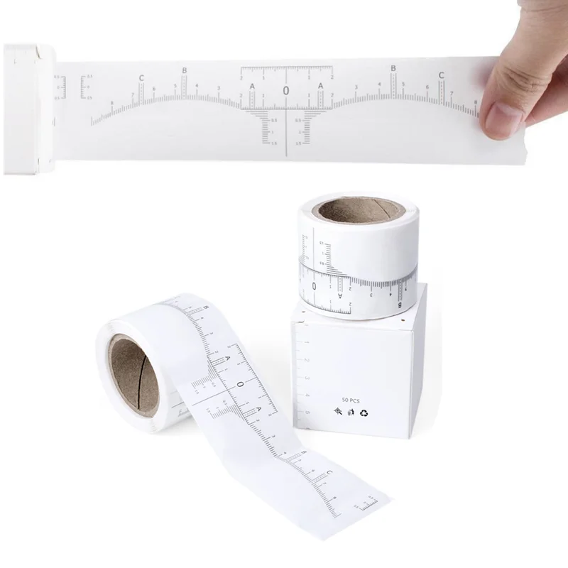 Disposable-50pcs-Box-Eyebrow-Ruler-Sticker-Adhesive-Microblading ...