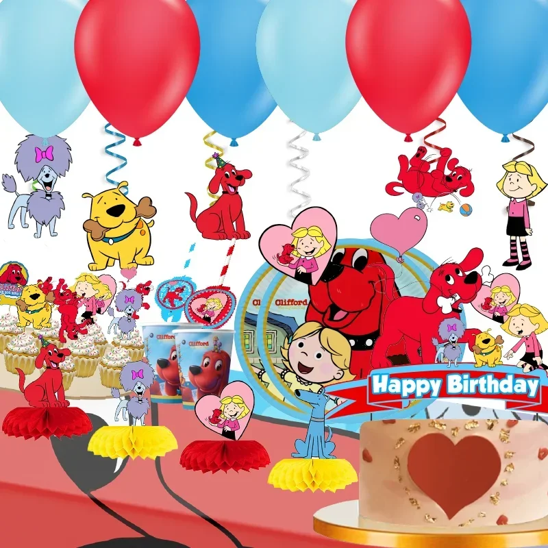 Clifford The Big Red Dog Birthday Party Decoration Disposable Tableware ...