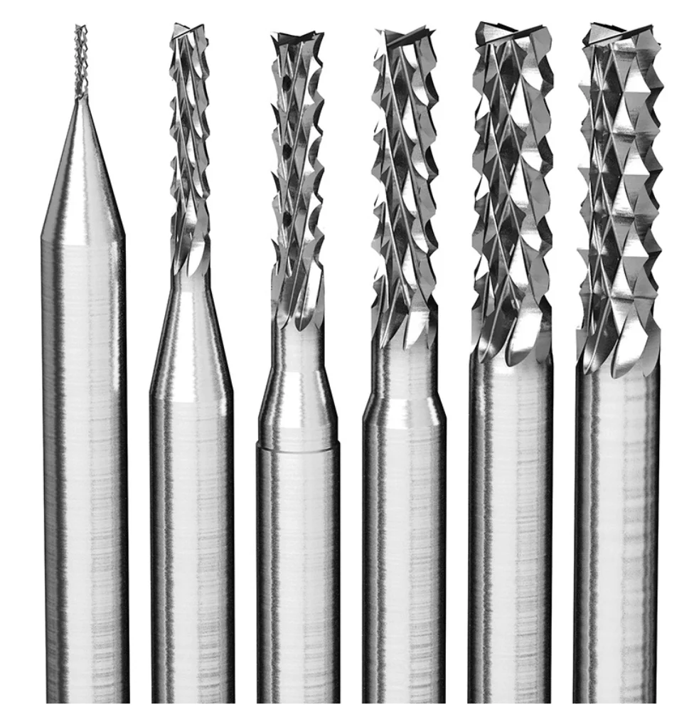 10pcs 3.175mm PCB Corn Milling Cutter CNC Machin Tungsten Steel Alloy ...