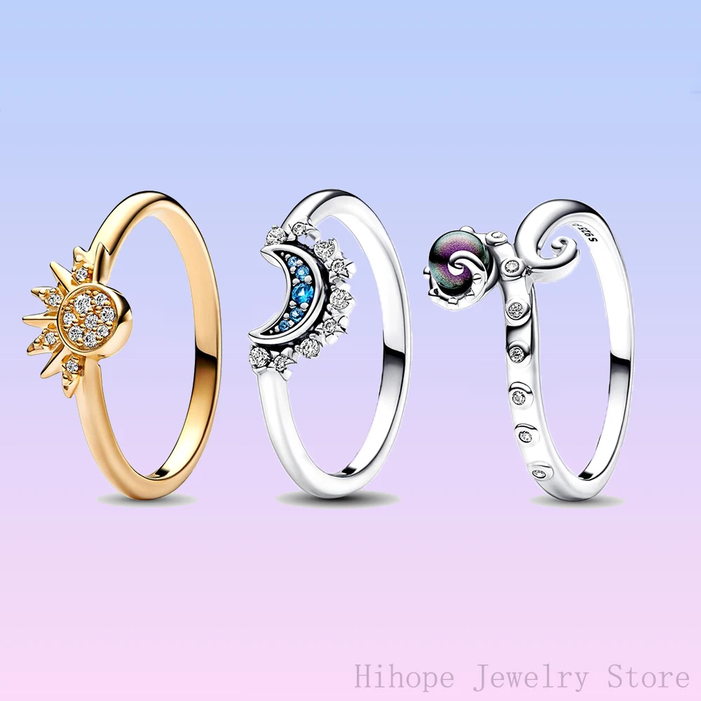 Pandora Celestial Rotterdam Kling Sun and Moon Ursula Rings for Women ...
