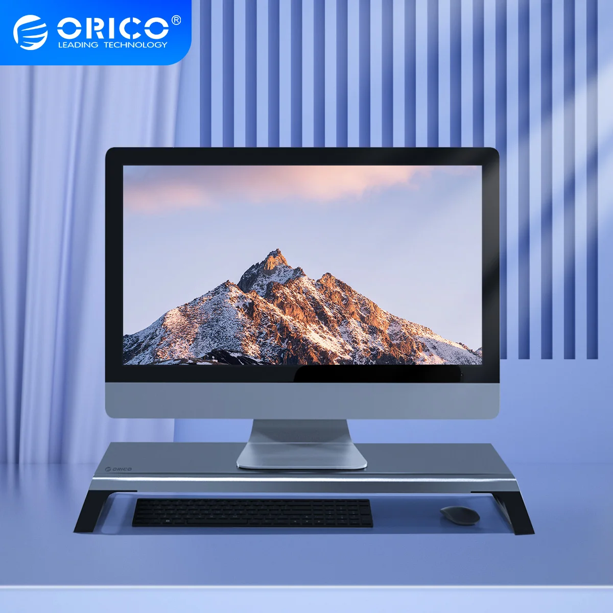 Orico Aluminum Monitor Stand Riser Wood Computer Universal Desktop ...