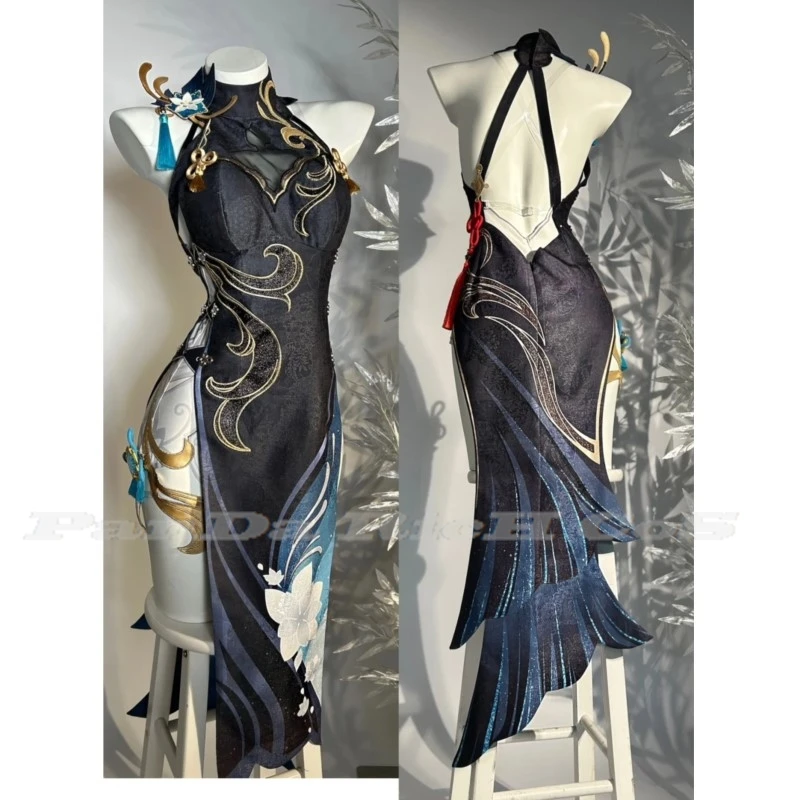 Game-Genshin-Impact-Shenhe-New-Skin-Shenhe-Cosplay-Costume-Black ...