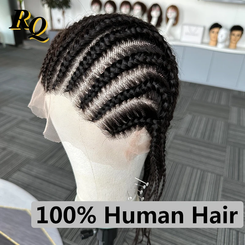 11-Tracks-Human-Hair-Braided-Wigs-Full-Lace-Crochet-Braids-Hair-Cornrow ...