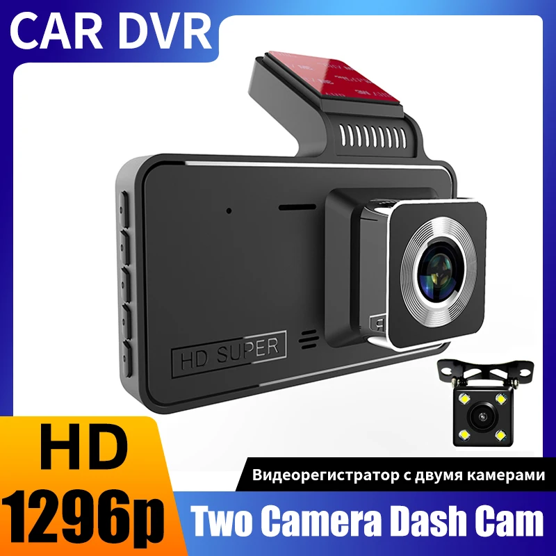 4 Inch Dash Cam Front And Rear View Camera Video Recorder Dual Lens Car ...