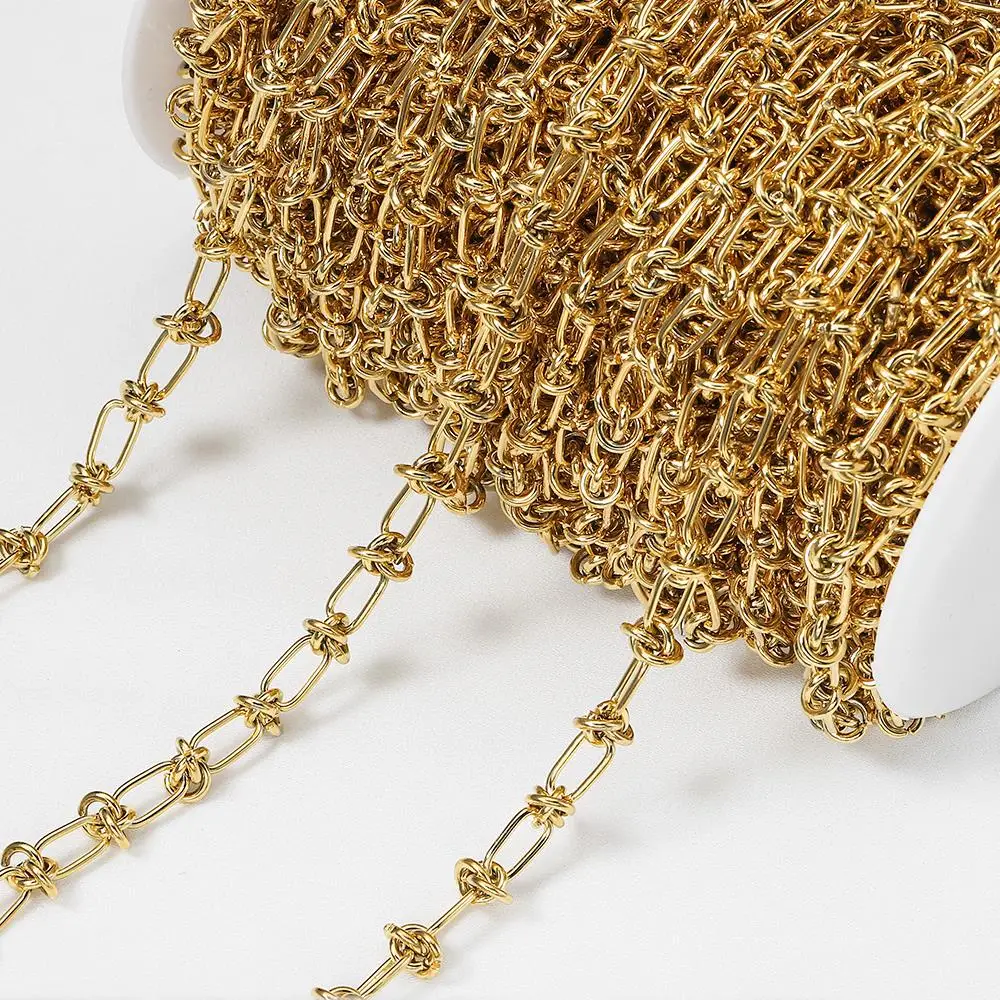 2Meters-1Meter-Stainless-Steel-Gold-Color-Chunky-Knot-Chains-Punk ...