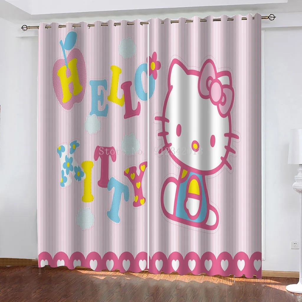 Lovely-Hello-Kitty-Blackout-Curtain-Cartoon-Window-Shade-Bedroom-Living ...