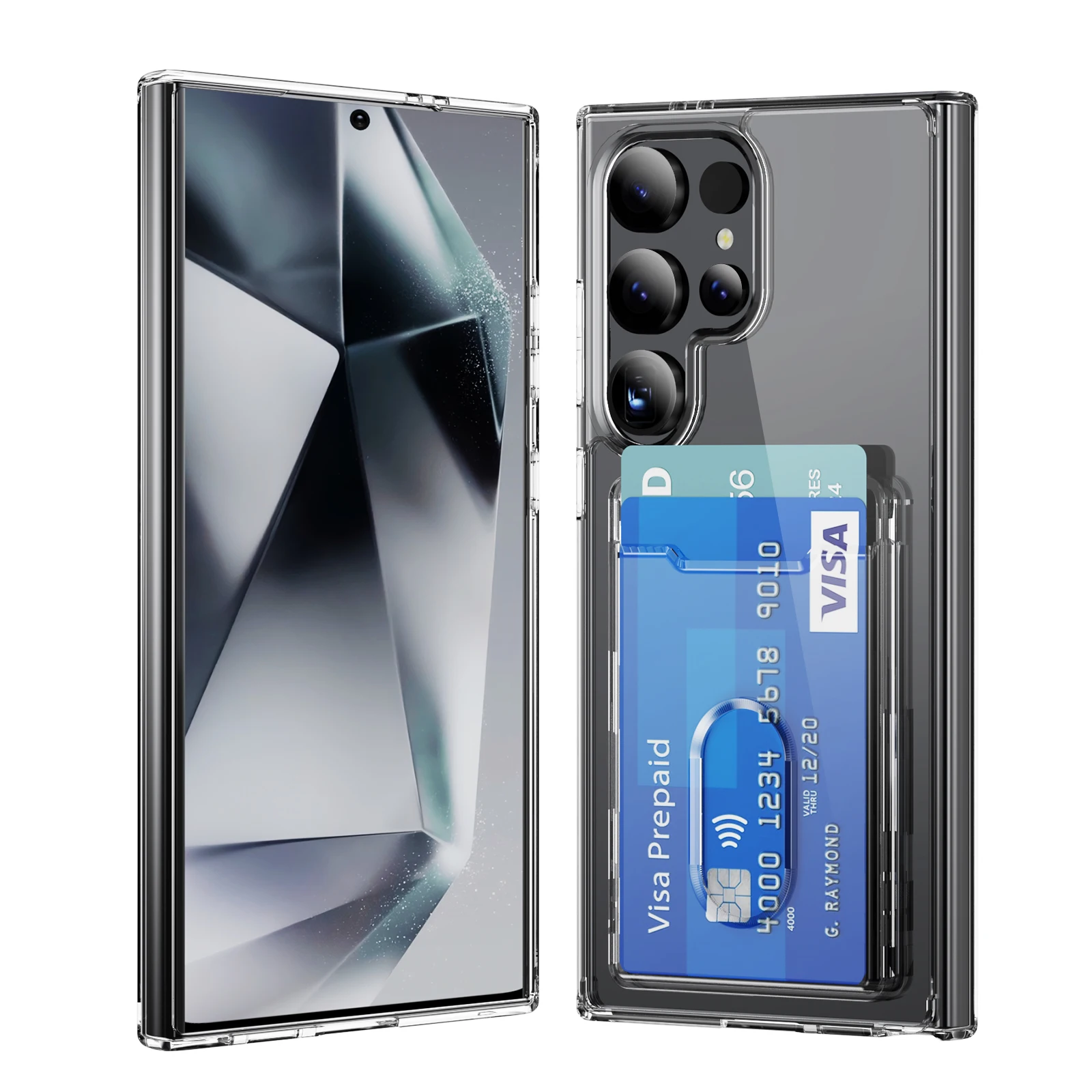 Acrylic-Clear-Credit-Card-Holder-Case-For-Samsung-Galaxy-S24-Ultra-S23 ...