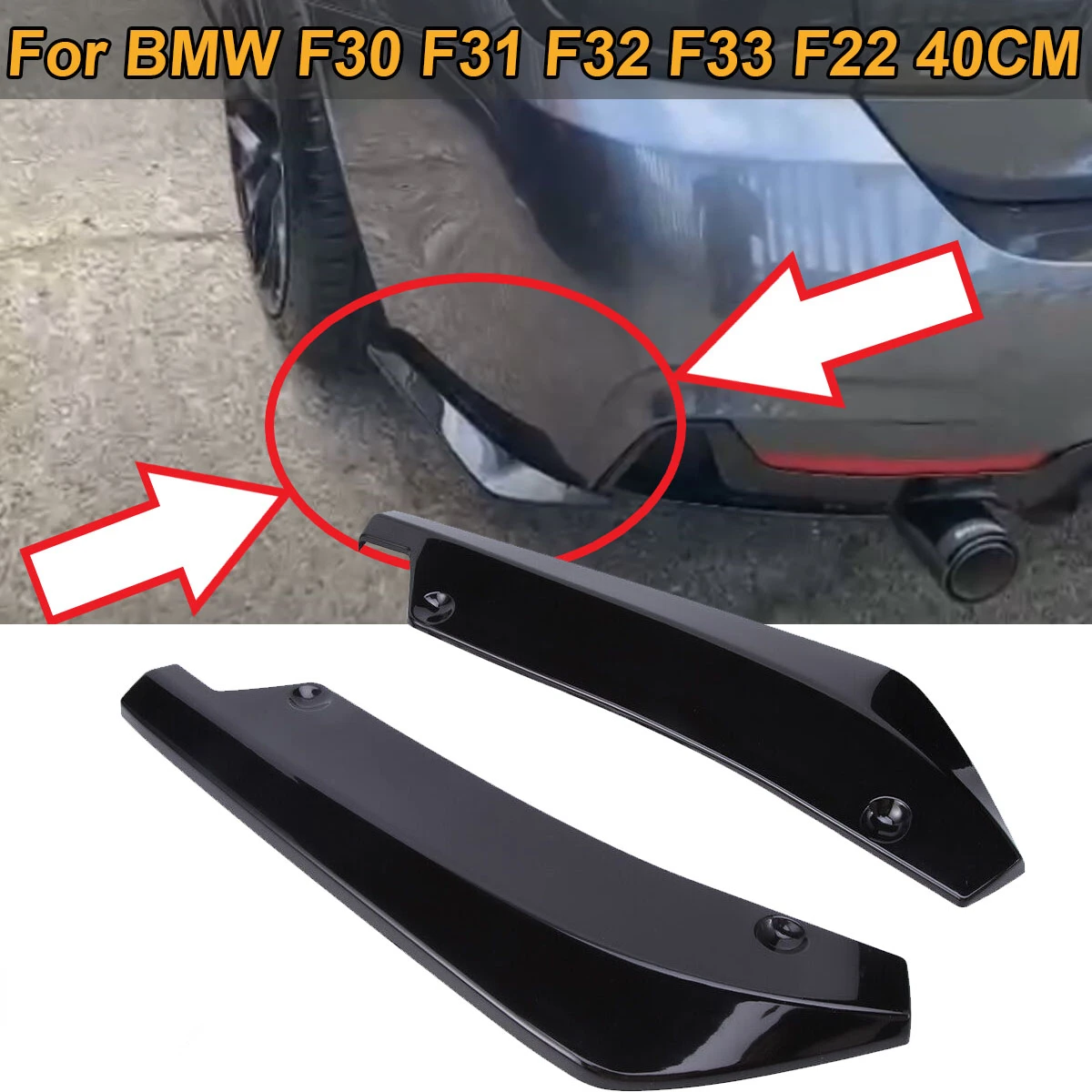 40CM-Rear-Bumper-Splitter-Side-Spoiler-Canards-Diffuser-Sticker-Trim ...