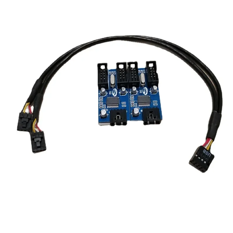Motherboard USB 2.0 9Pin 1 to 4 Splitter Extension PCB Chipset PC Case ...