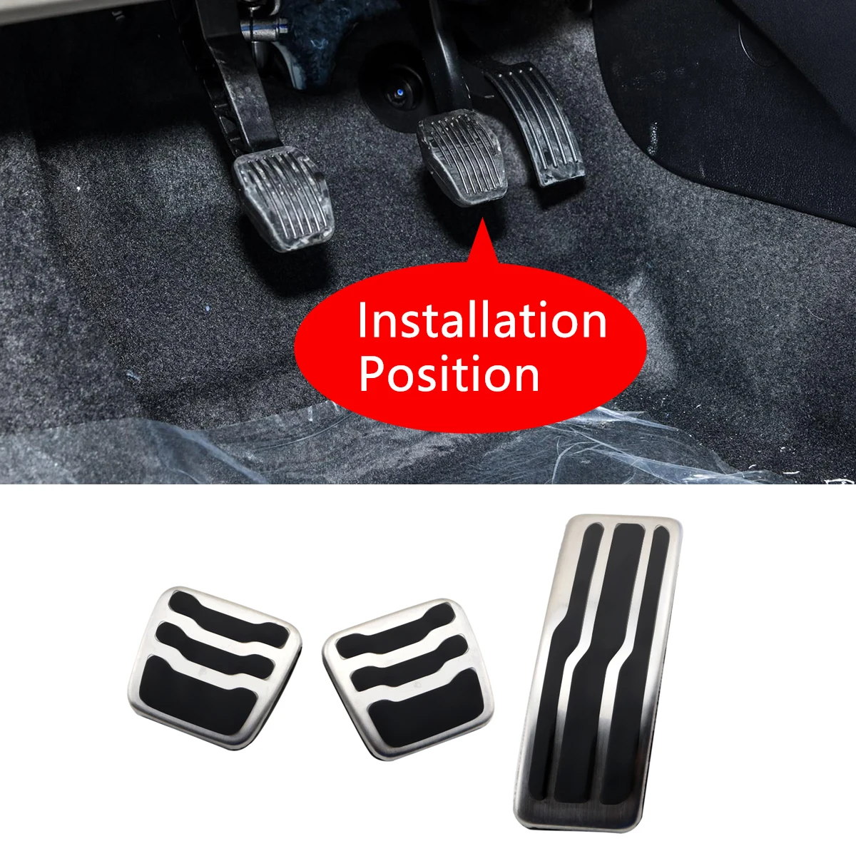 Non-slip-Stainless-MT-Pedal-steel-Accelerator-Brake-pedals-Fit-For-Ford ...