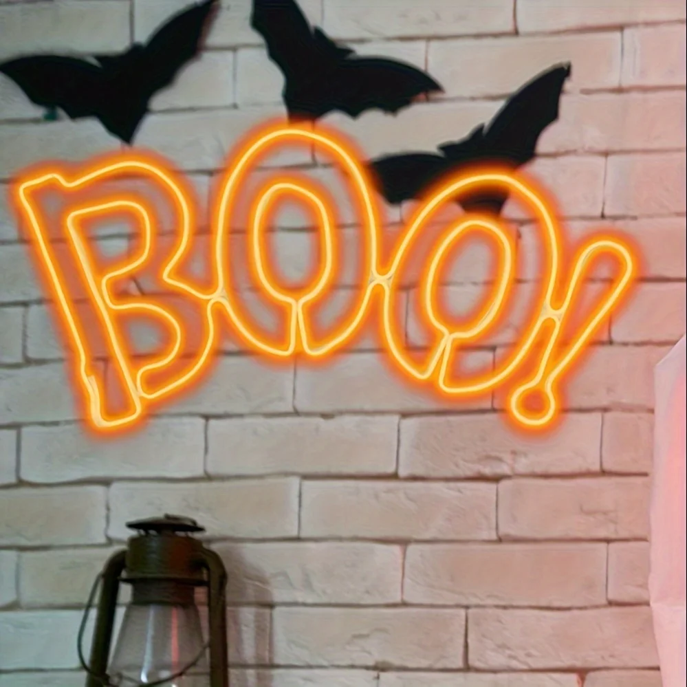 LED-Boo-Neon-Motif-Super-Bright-Orange-LEDs-Outdoor-Halloween ...