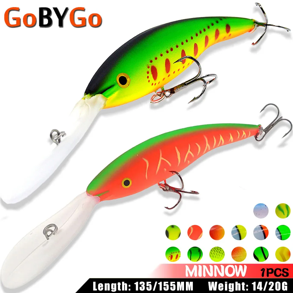1PCS-14-20G-135-155MM-Minnow-Fishing-Lure-Wobbler-Artificial-Bionic ...