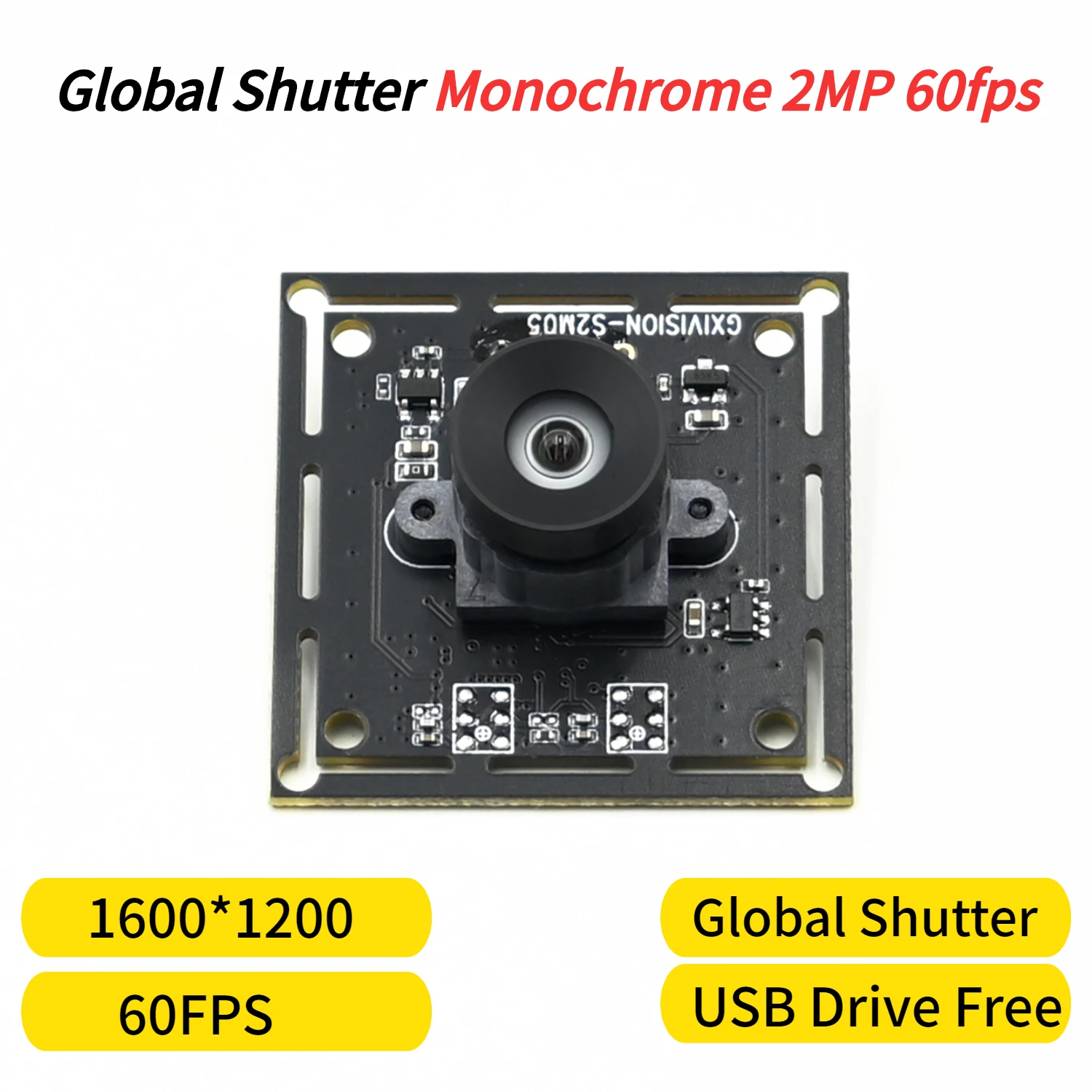 60fps Global Shutter Camera Module 2mp, Monochrome,usb Webcam High Frame Rate,uvc Compliant,high ...