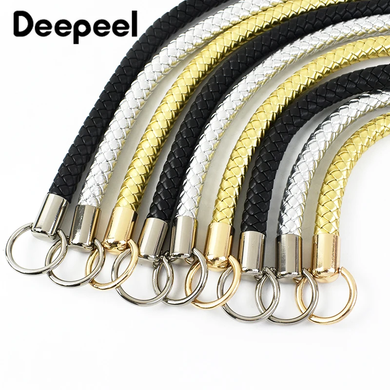 2Pcs Deepeel 25/40/50cm Handbag PU Leather Woven Handles Purse Wallet ...