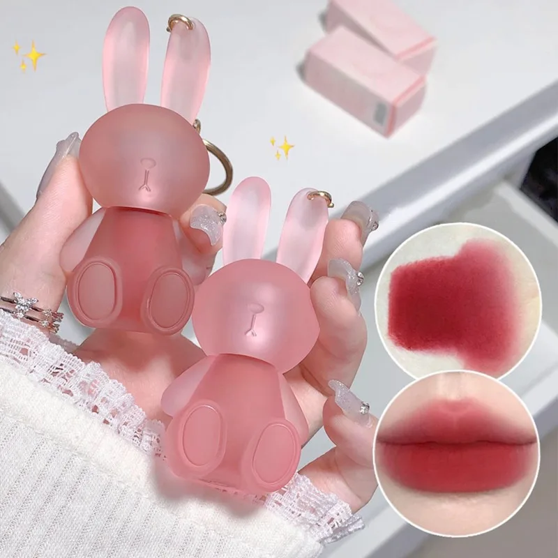 Cute-Rabbit-Matte-Velvet-Lip-Glaze-Summer-Lovely-Bunny-Keychain-Lip-Mud ...