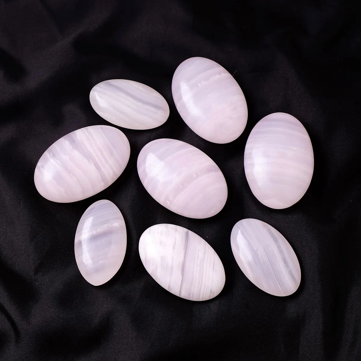 1pc Natural Crystal Rose Calcite Palm Stone Healing Stone Crystal Worry ...
