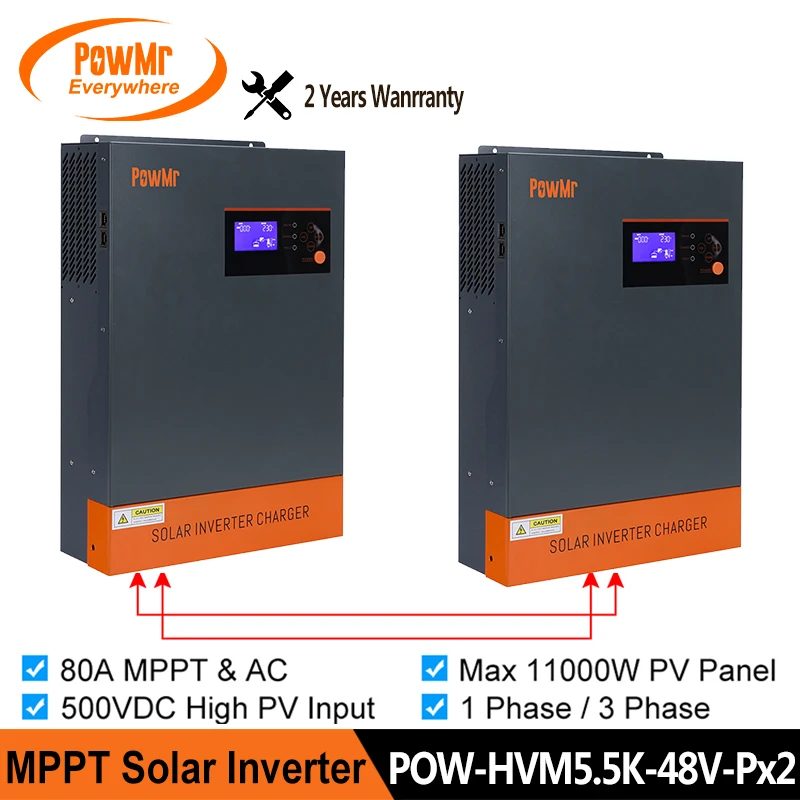 PowMr-11KW-48V-230VAC-Hybrid-Solar-Inverter-Max-500VDC-PV-Input-Pure ...