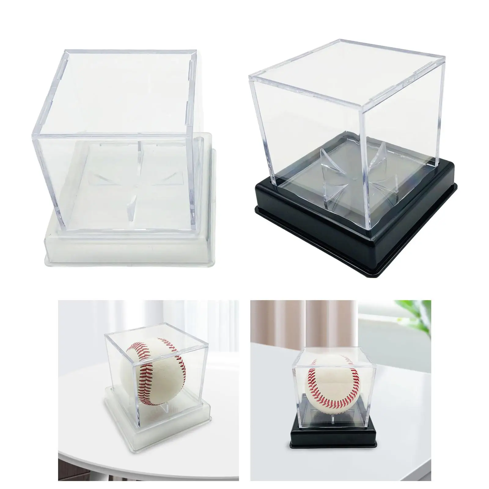 Clear-Baseball-Box-Sports-Tennis-Ball-Protector-Cube-Acrylic-Baseball ...
