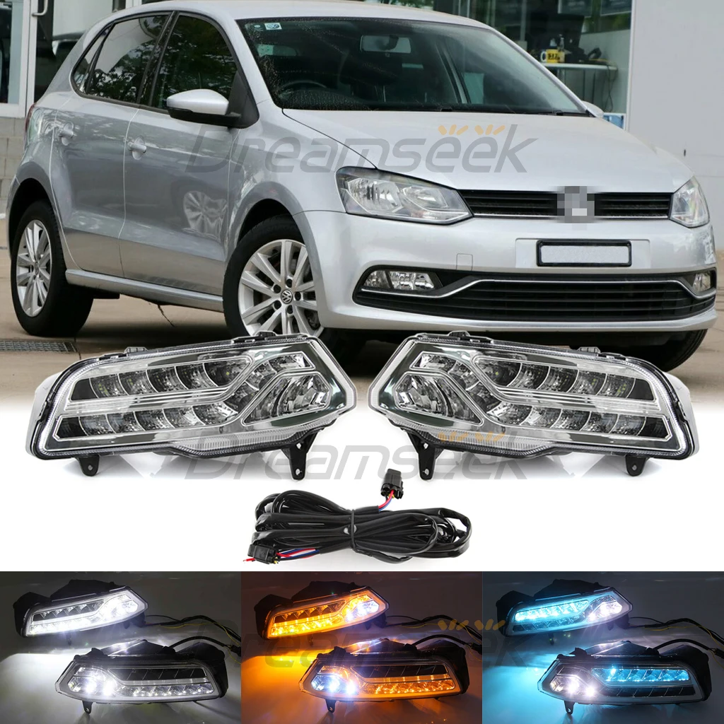 Car Led Drl Daytime Running Light For Volkswagen Polo Mk5 Gti 2015 2016 ...