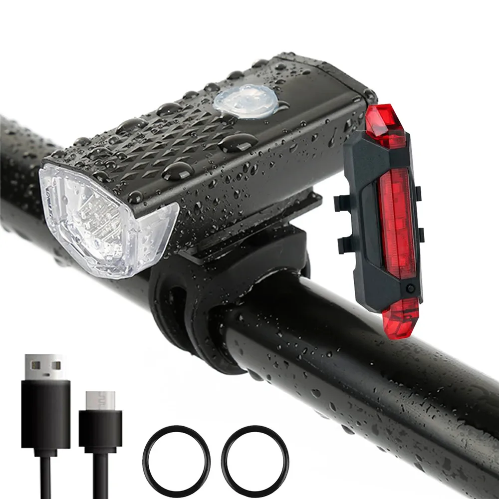 Bike-Bicycle-Light-USB-LED-Rechargeable-Set-MTB-Road-Bike-Front-Back ...