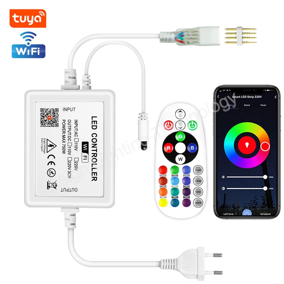 Smart-RGB-Controlador-Dimmer-LED-Neon-Strip-Light-IR-Remote-Bluetooth ...
